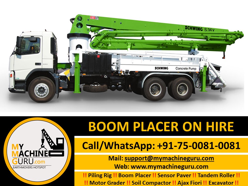 My Machine Guru, Caterpillar Motor Grader on Hire, Schwing Stetter Boom ...